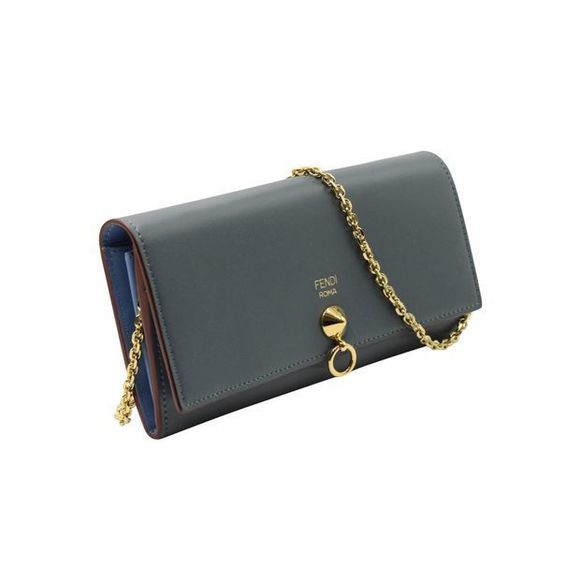 Fendi | Bags | Fendi Steel Blue By The Way Wallet On A Chain | Poshmark